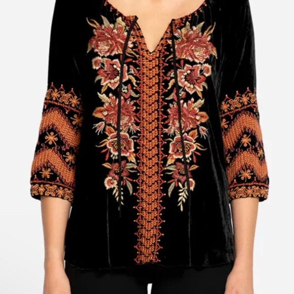 Johnny Was | Tops | Nwt Johnny Was Velvet Peasant Blouse | Poshmark